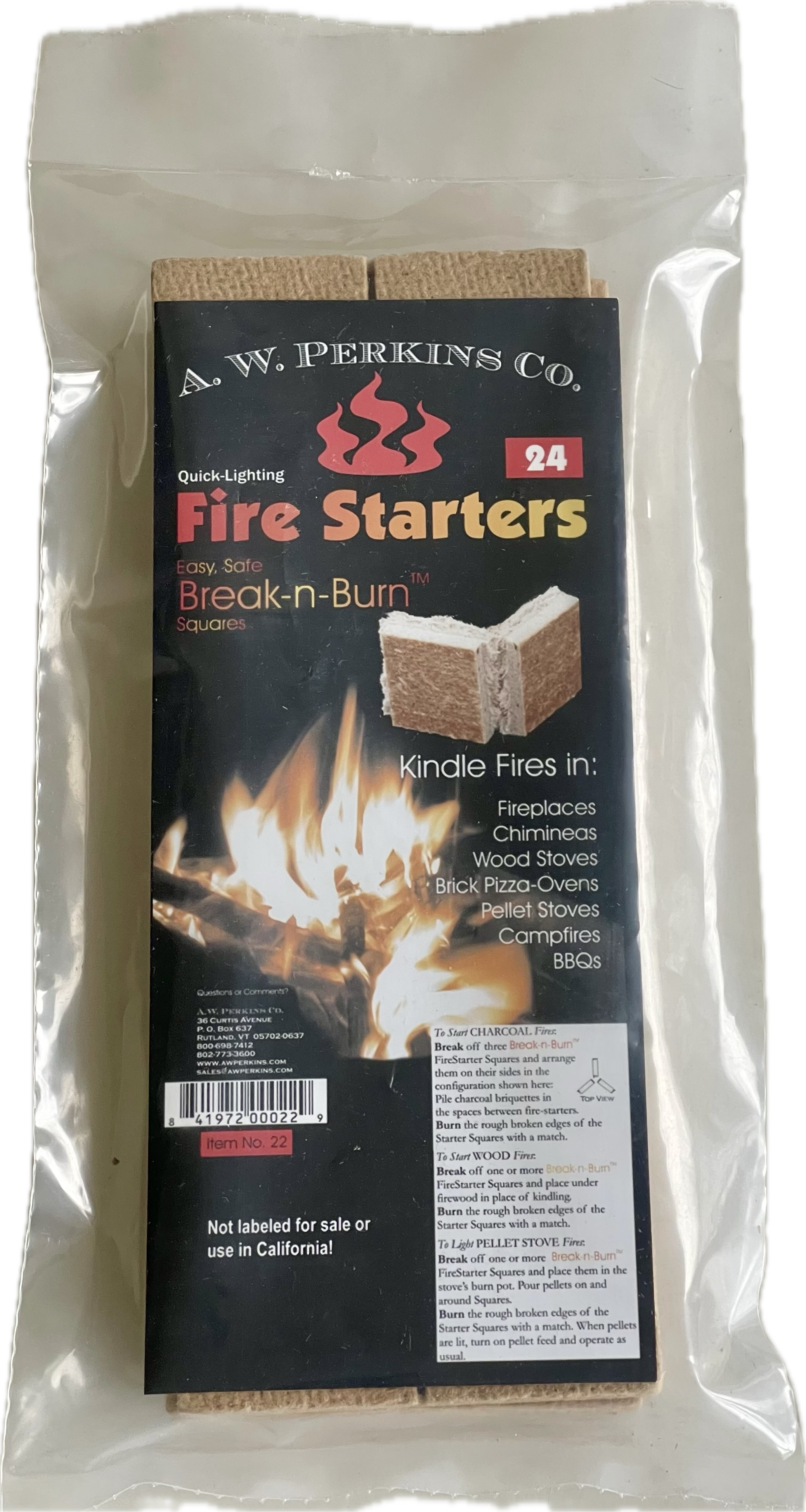 Break N' Burn Fire Starter Squares-24 squares : Rodtech USA