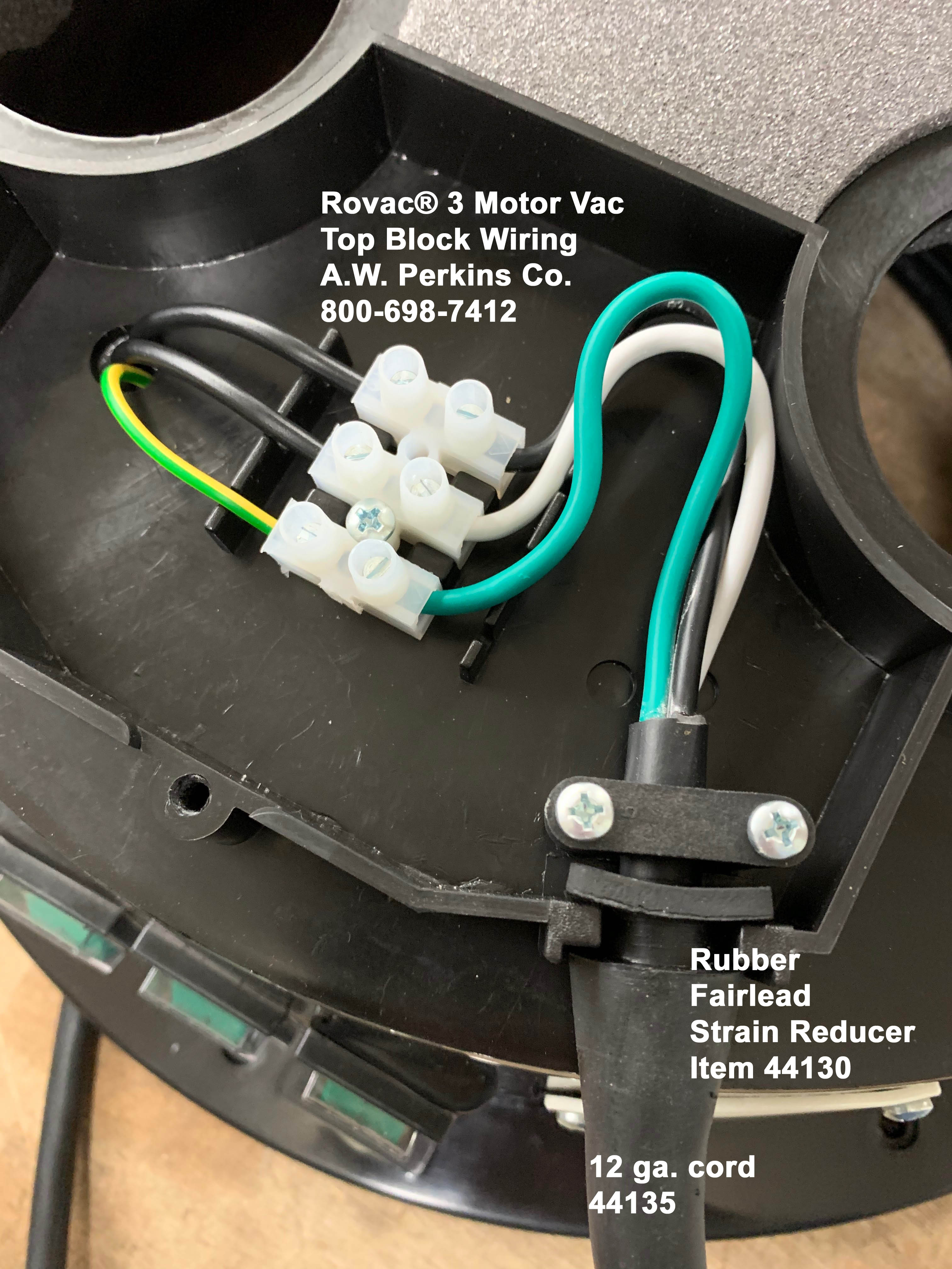 44135 Vacuum Cord for 3 motor Rovac 12 x 3, 36 feet, for 2 and 3 motor ...